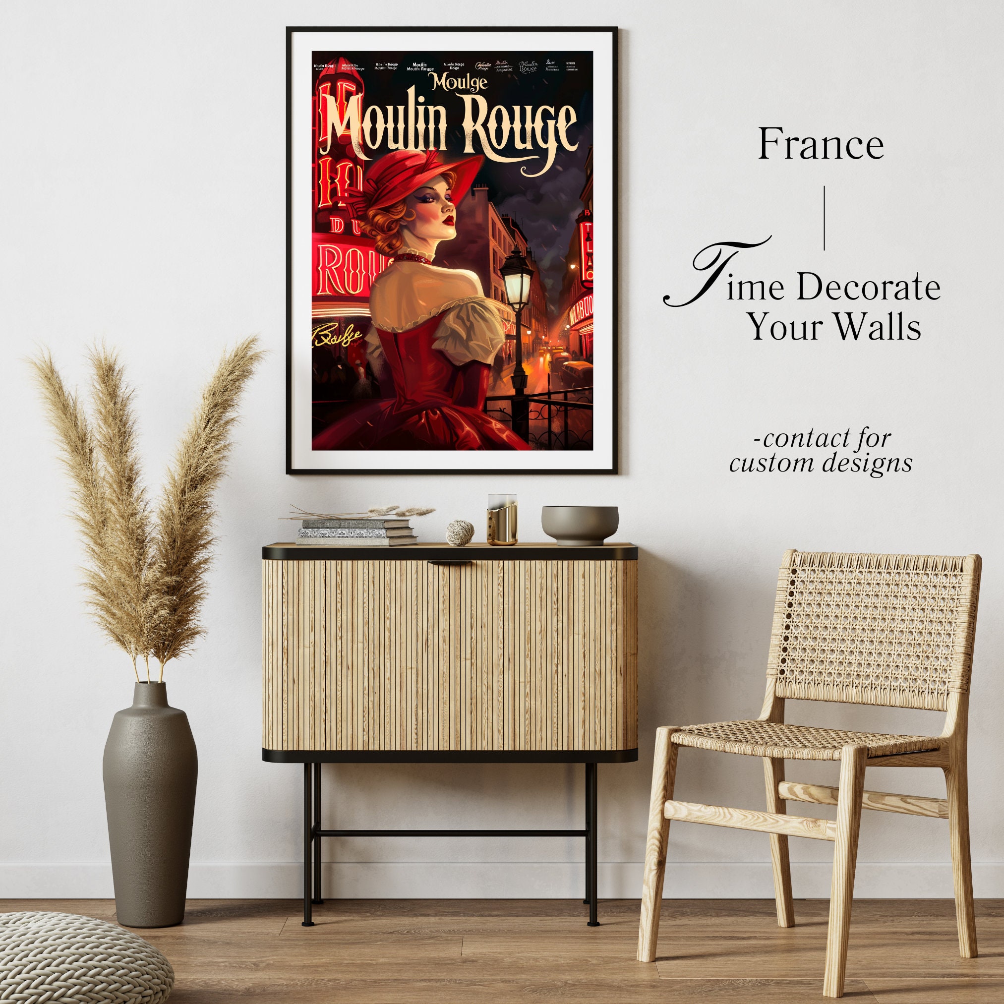 Vintage Style Moulin Rouge Poster - Add a Touch of Parisian Glamour to ...