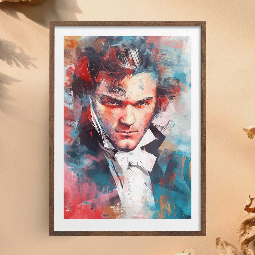 Ludwig Van Beethoven Art Poster - Classical Composer Wall Art - Music ...