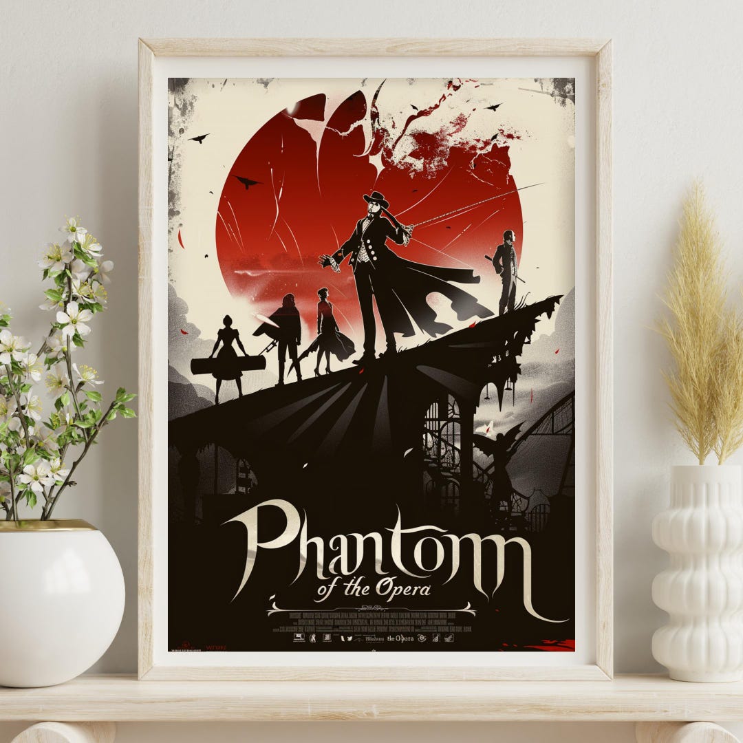 The Phantom of the Opera Poster, Unique Musical Theatre Poster, Gothic ...
