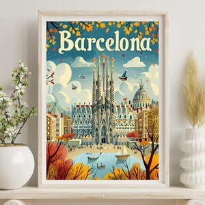 Sagrada Familia Printable Wall Art, Barcelona Travel Poster, Antoni ...