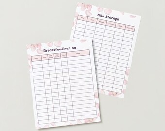 Breast Pumping Tracker Printable, Breast Pump Record, Breast Milk ...
