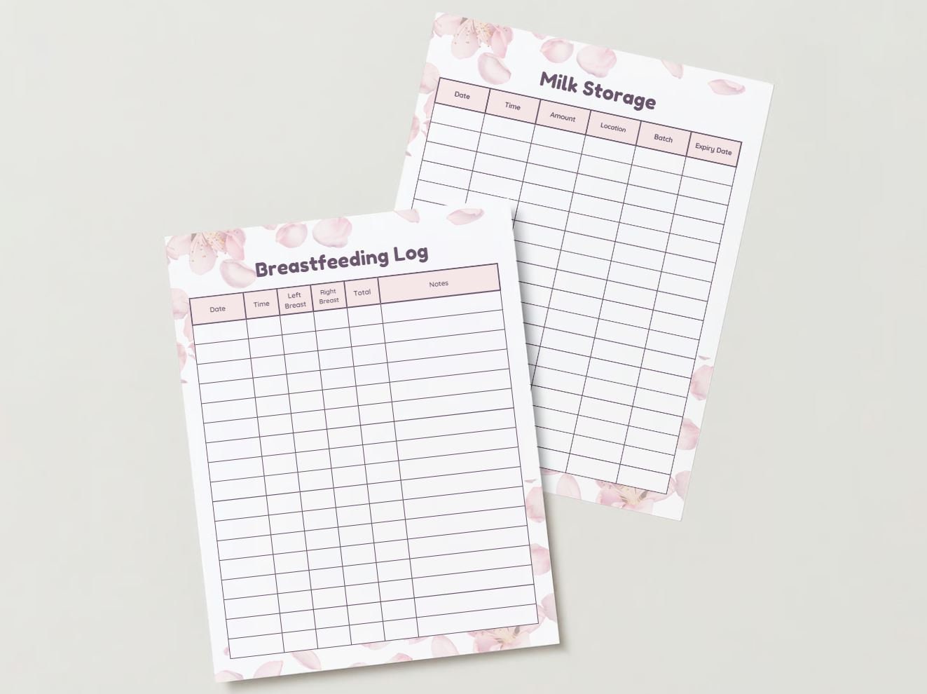 Printable Breastfeeding Log - Etsy