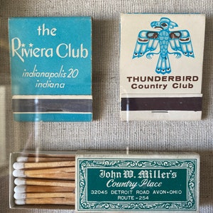 Framed Shadow Box of Vintage Matches Matchbook Artwork in Neutral Blue ...