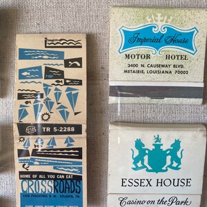 Framed Shadow Box of Vintage Matches Matchbook Artwork in Neutral Blue ...