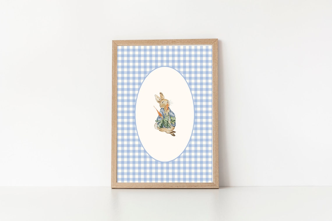 Gallery Wall Prints | Peter Rabbit | Beatrix Potter | Blue Gingham ...