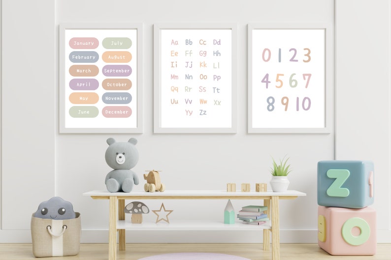Pastel Alphabet Poster | Educational | Homeschool - Etsy