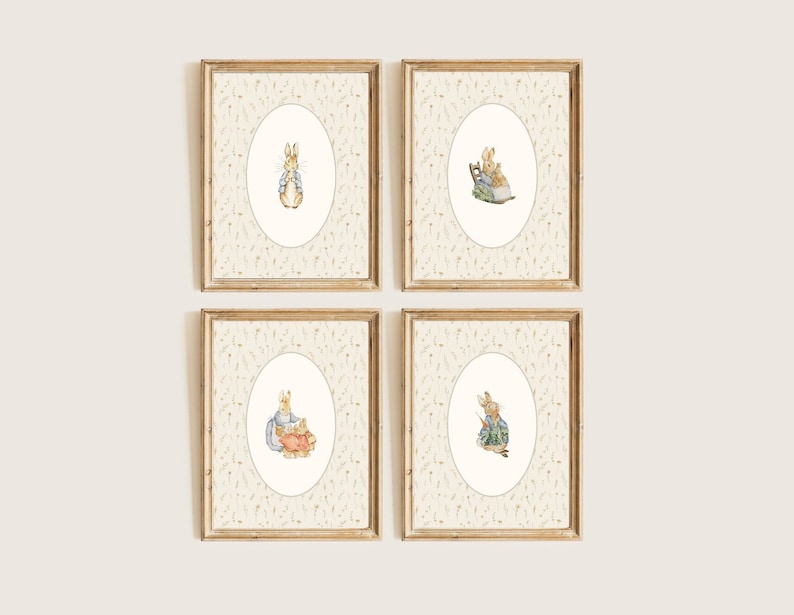 Gallery Wall Prints | Peter Rabbit | Beatrix Potter | Nursery | Set of ...