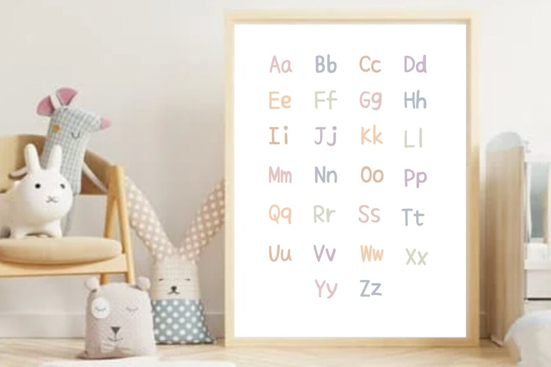 Pastel Alphabet Poster Educational Homeschool - Etsy