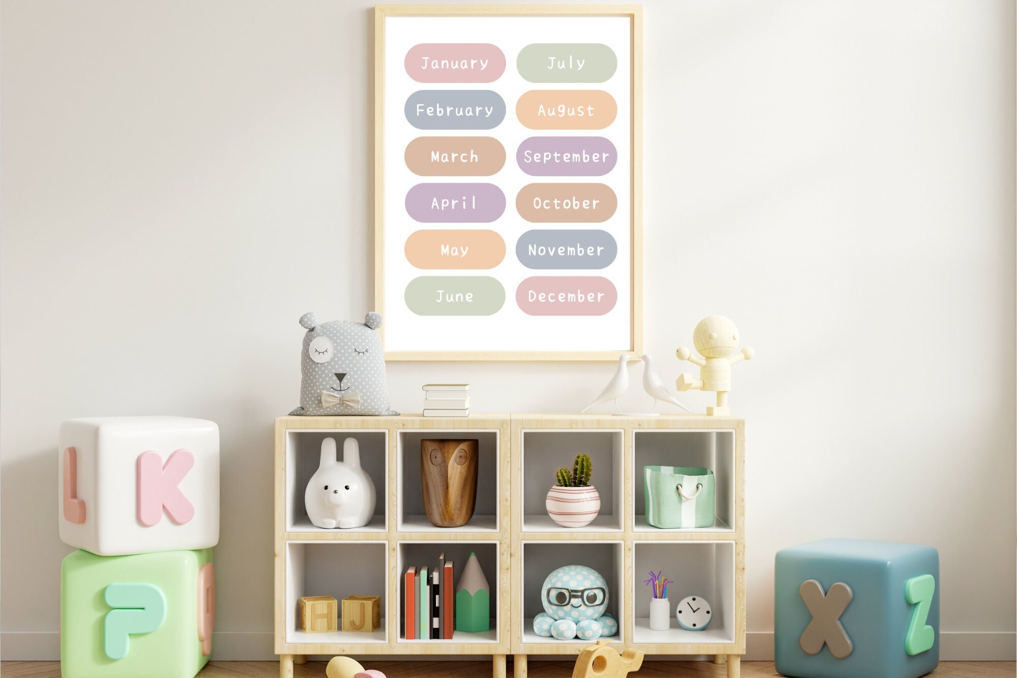 Pastel Months of the Year Poster | Educational | Homeschool - Etsy