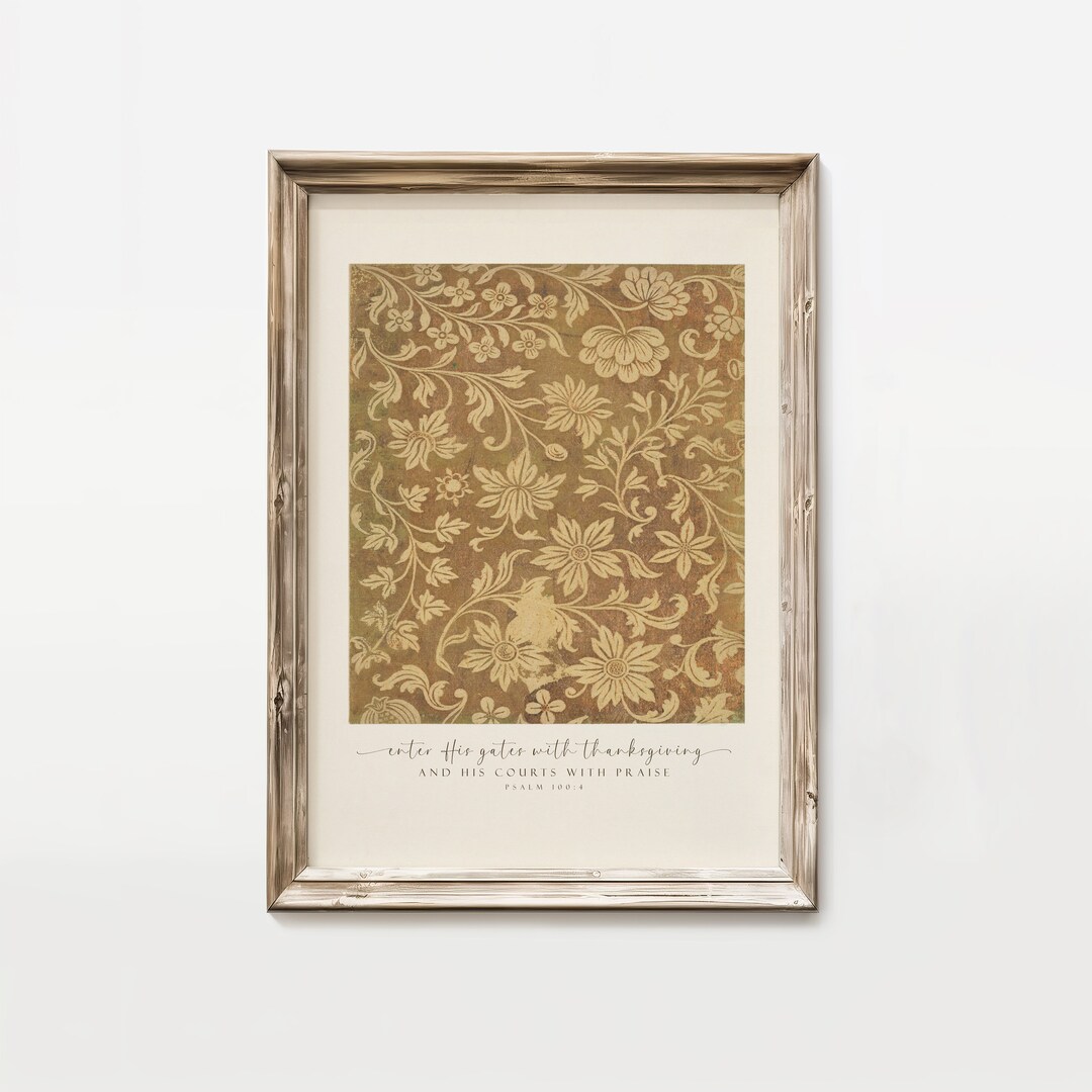 Vintage Scripture Print Download. Vintage Fabric Design and Bible Verse ...