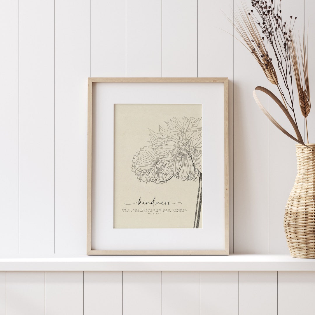 Floral Scripture Print Download. Vintage Flower Illustration and Bible ...