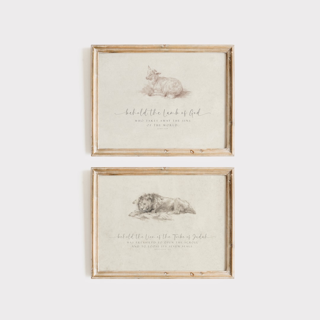 Scripture Vintage Animal Print Set Download. Bible Verse Prints for ...