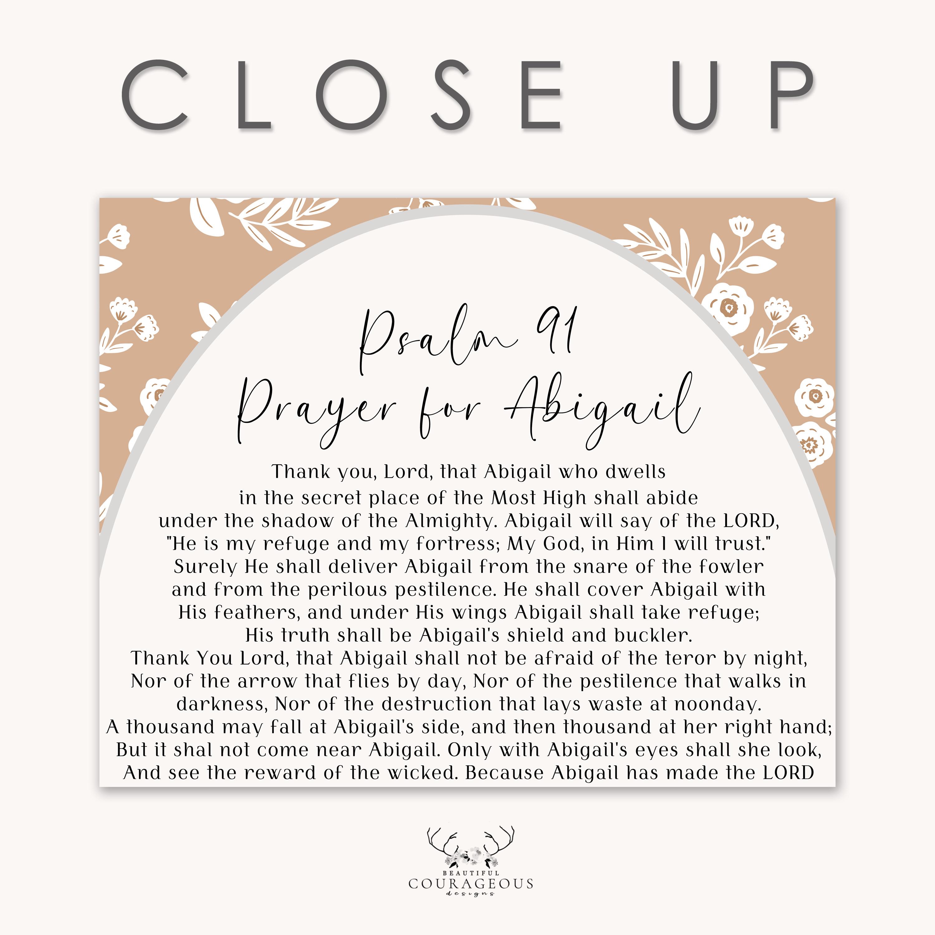 Psalm 91 Prayer Print & Personalized Name Floral Nursery Art Custom ...