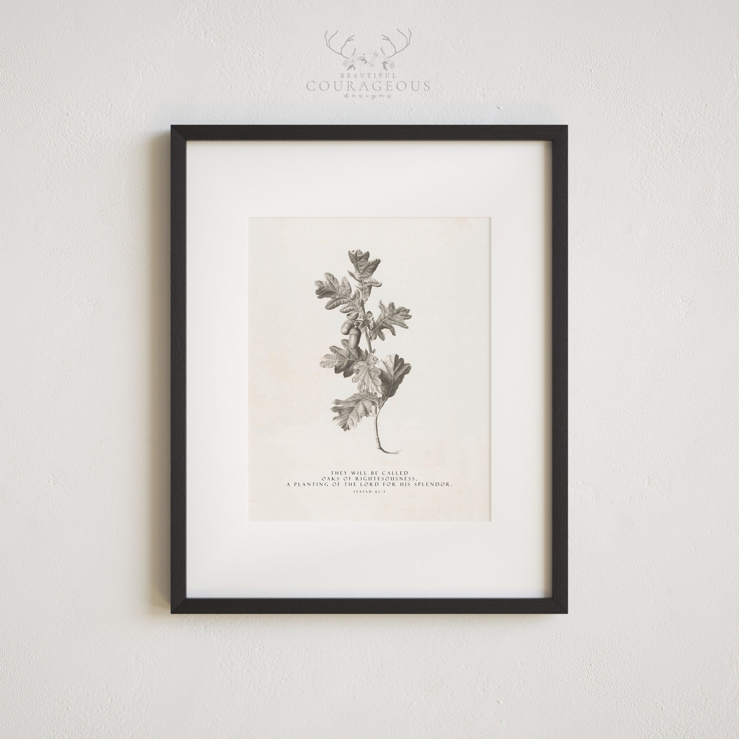 Nature Scripture Print Download. Vintage Illustration of an Oak Tree ...