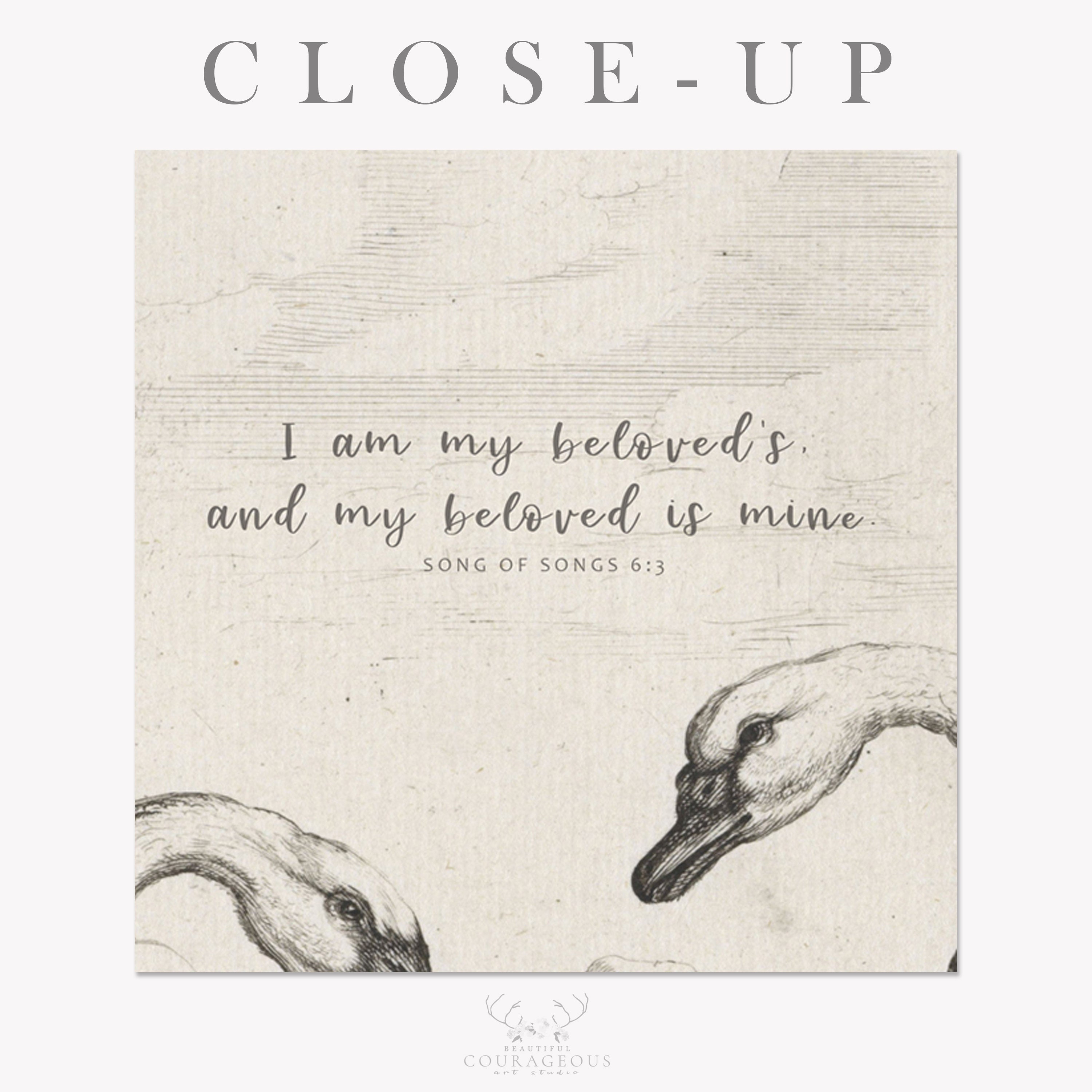 Vintage Art Scripture Print Download. Nature Bible Verse Art With Swan ...