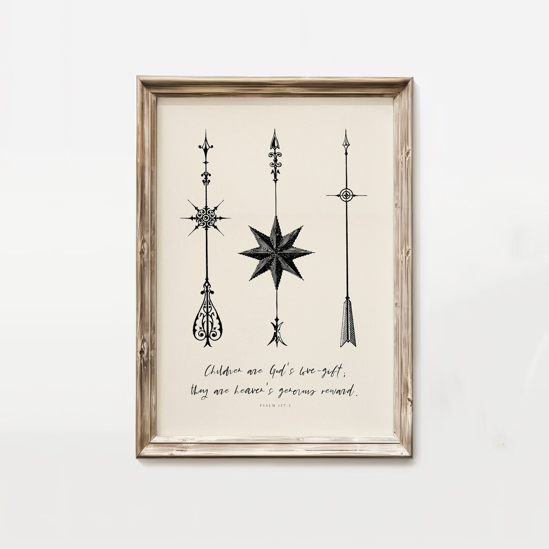 Scripture Art Print Download. Vintage Arrow Illustrations and Bible ...