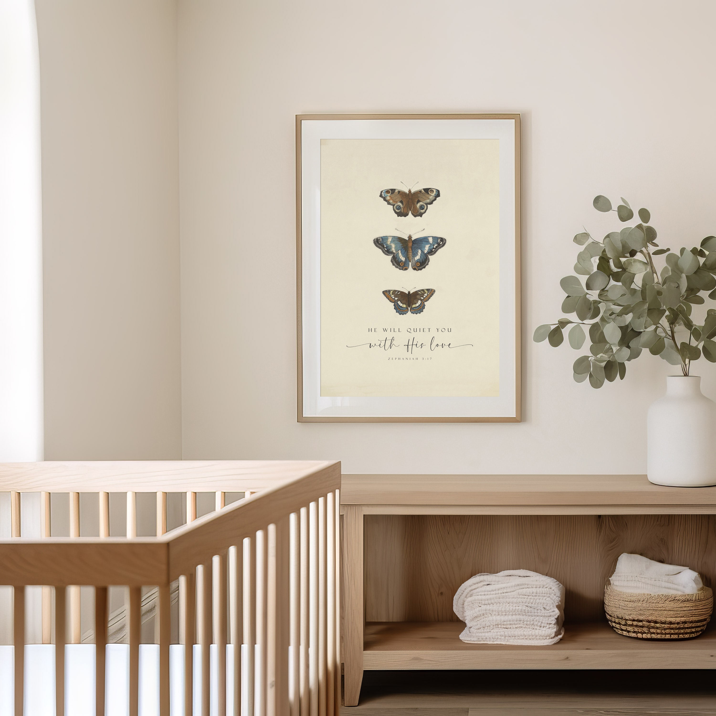 Butterfly Scripture Print Download. Vintage Butterflies & Bible Verse ...