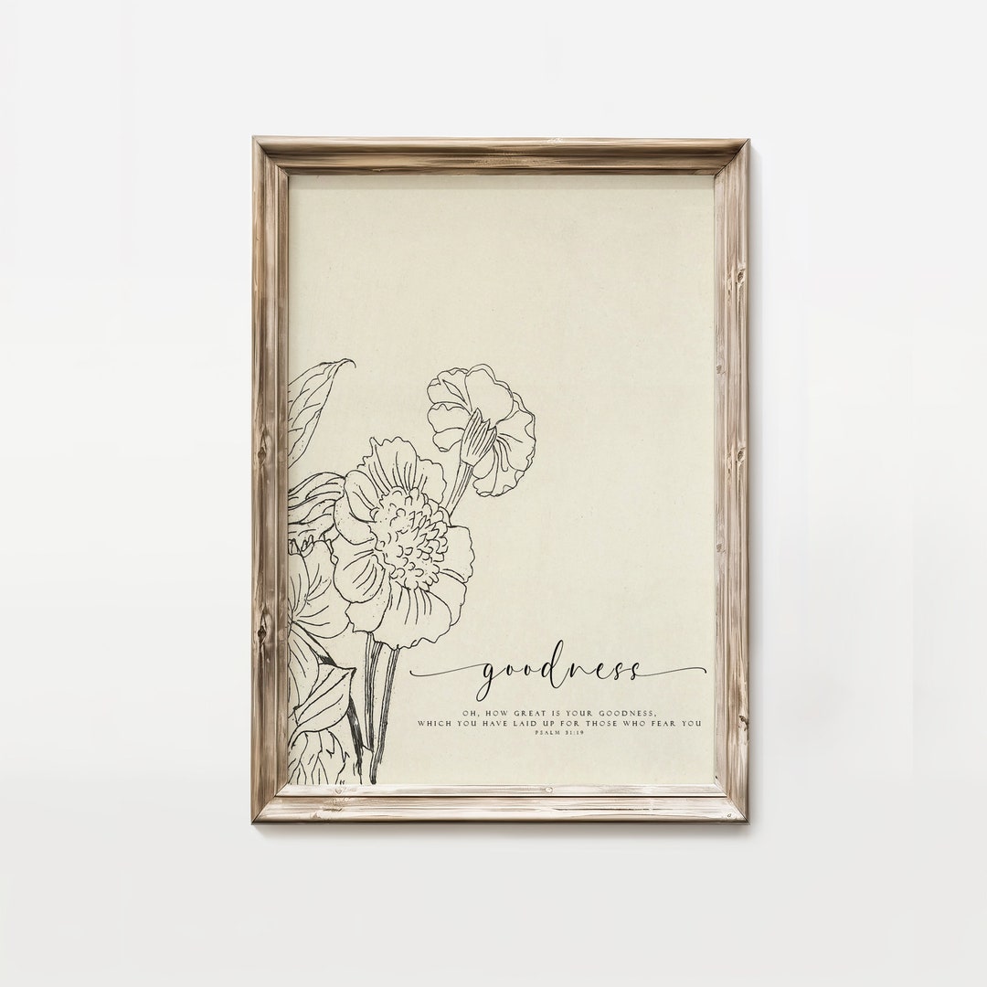 Floral Bible Verse Print Download. Vintage Flower Illustration With ...