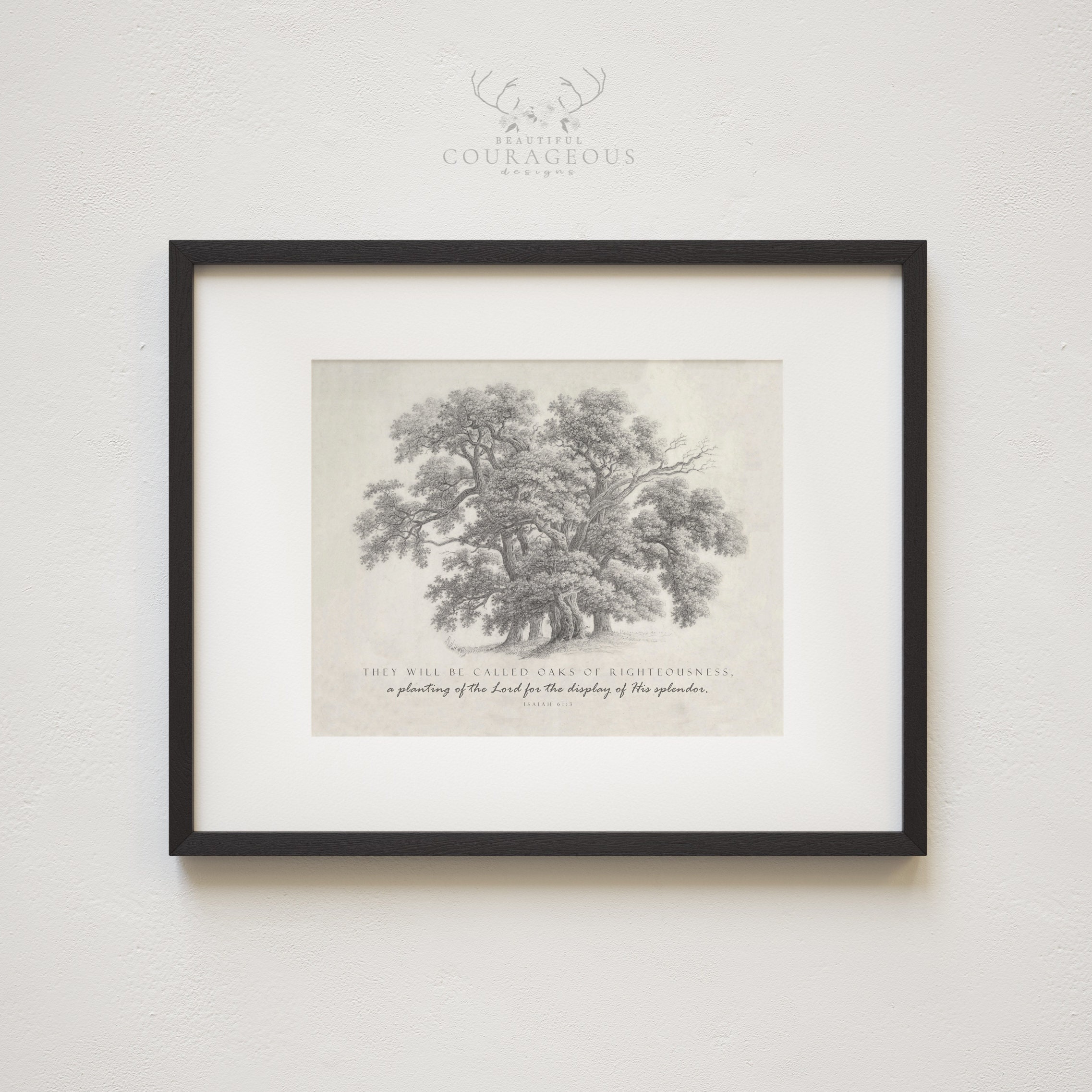 Tree Scripture Print Download. Vintage Tree Illustration and Bible ...
