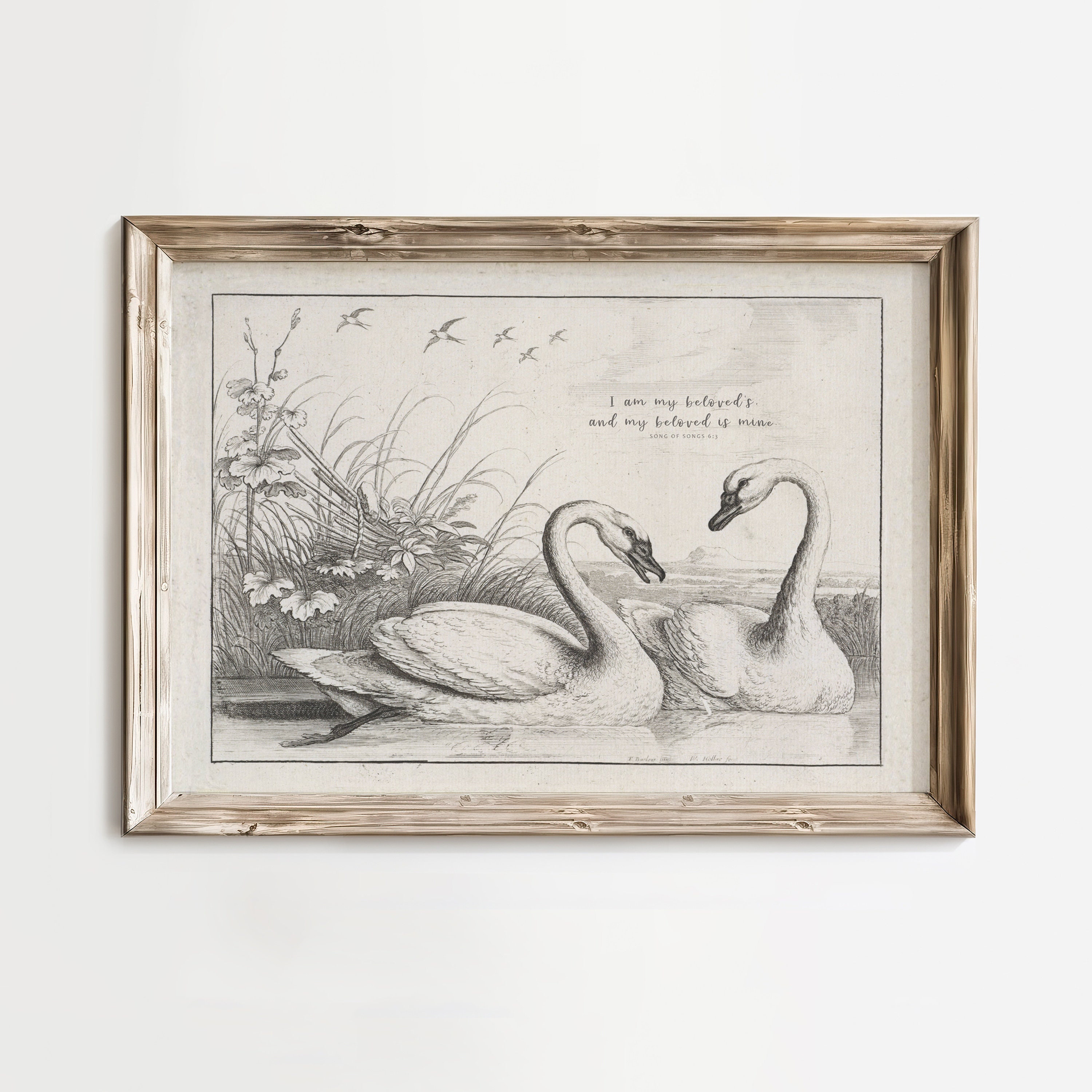 Vintage Art Scripture Print Download. Nature Bible Verse Art With Swan ...