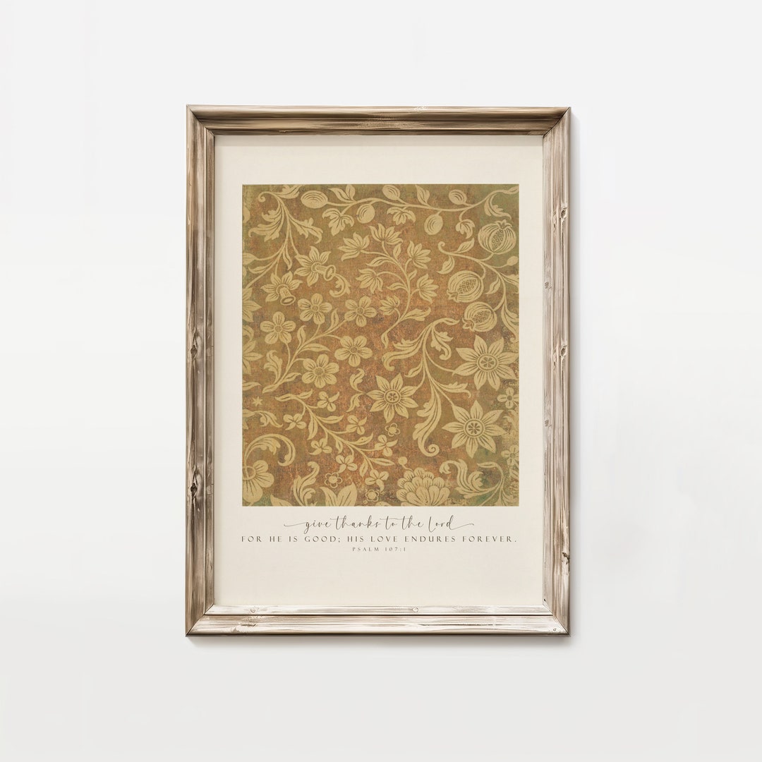 Vintage Scripture Print Download. Vintage Floral Pattern and Bible ...