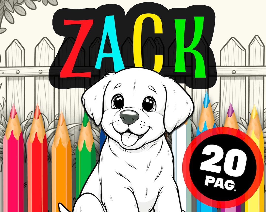 20 Coloring Pages for Kids Zack the Dog - Etsy