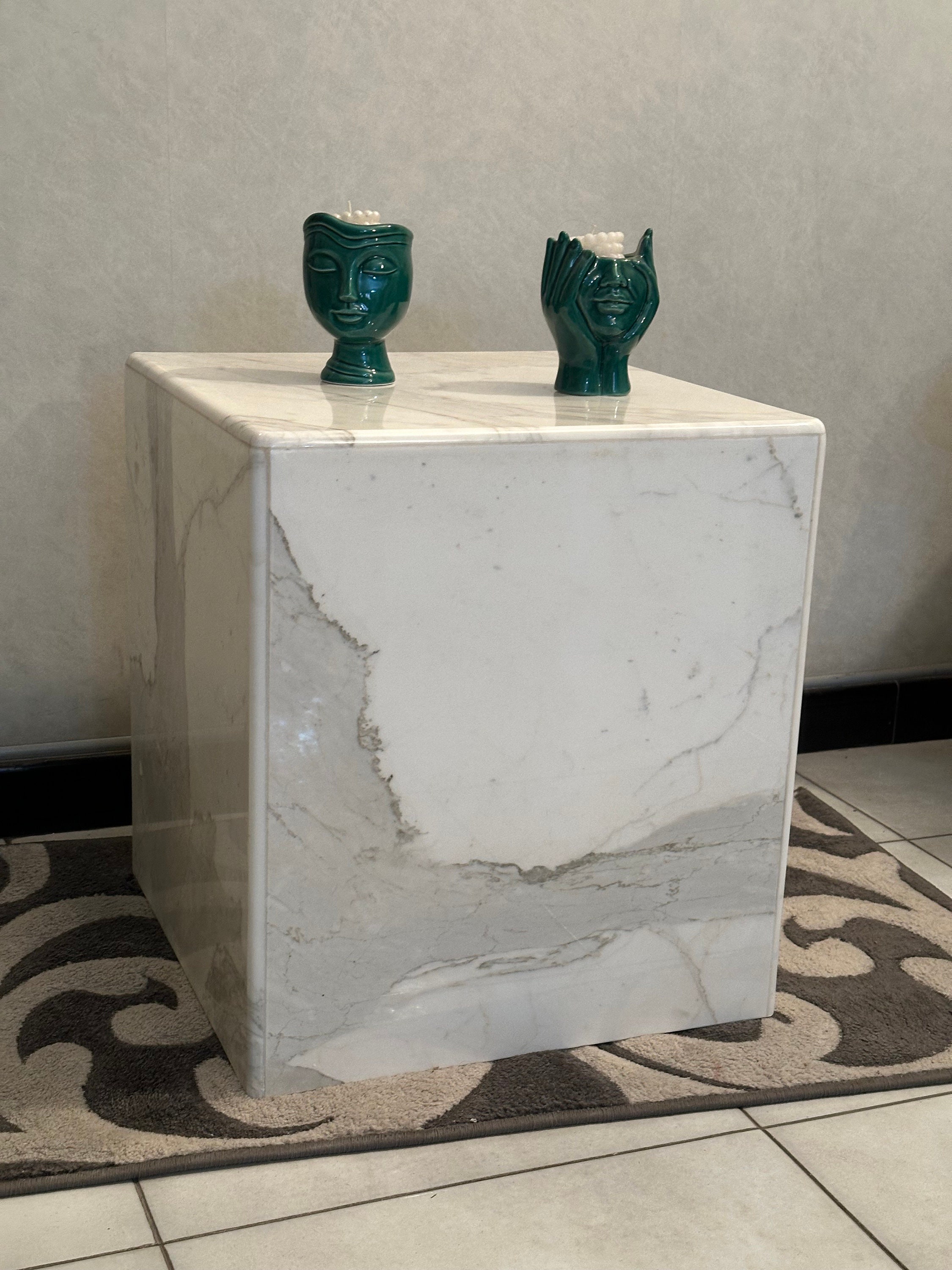 Square Marble Cube in Real Calacatta Marble, Made in Italy - Etsy