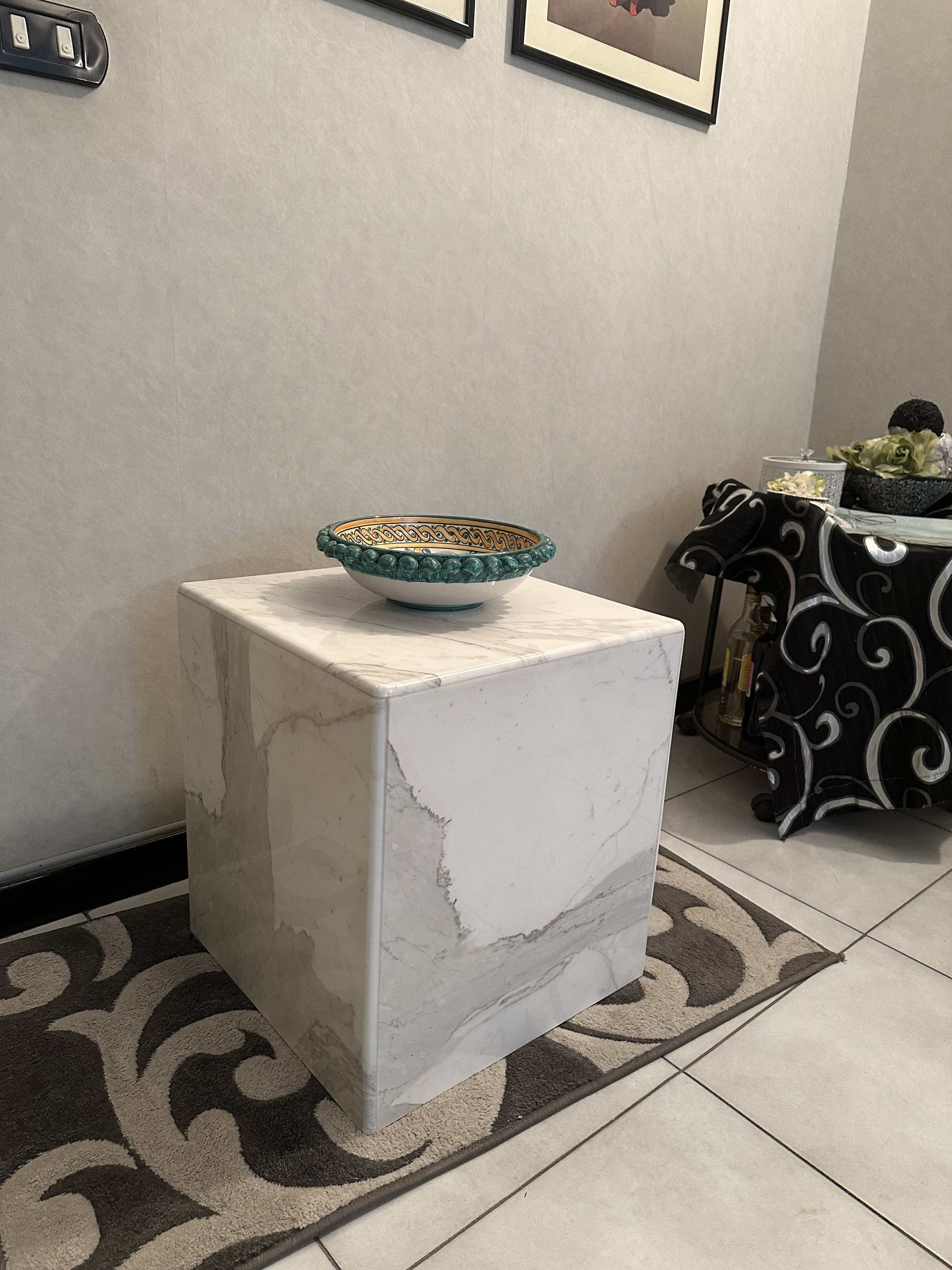 Square Marble Cube in Real Calacatta Marble, Made in Italy - Etsy