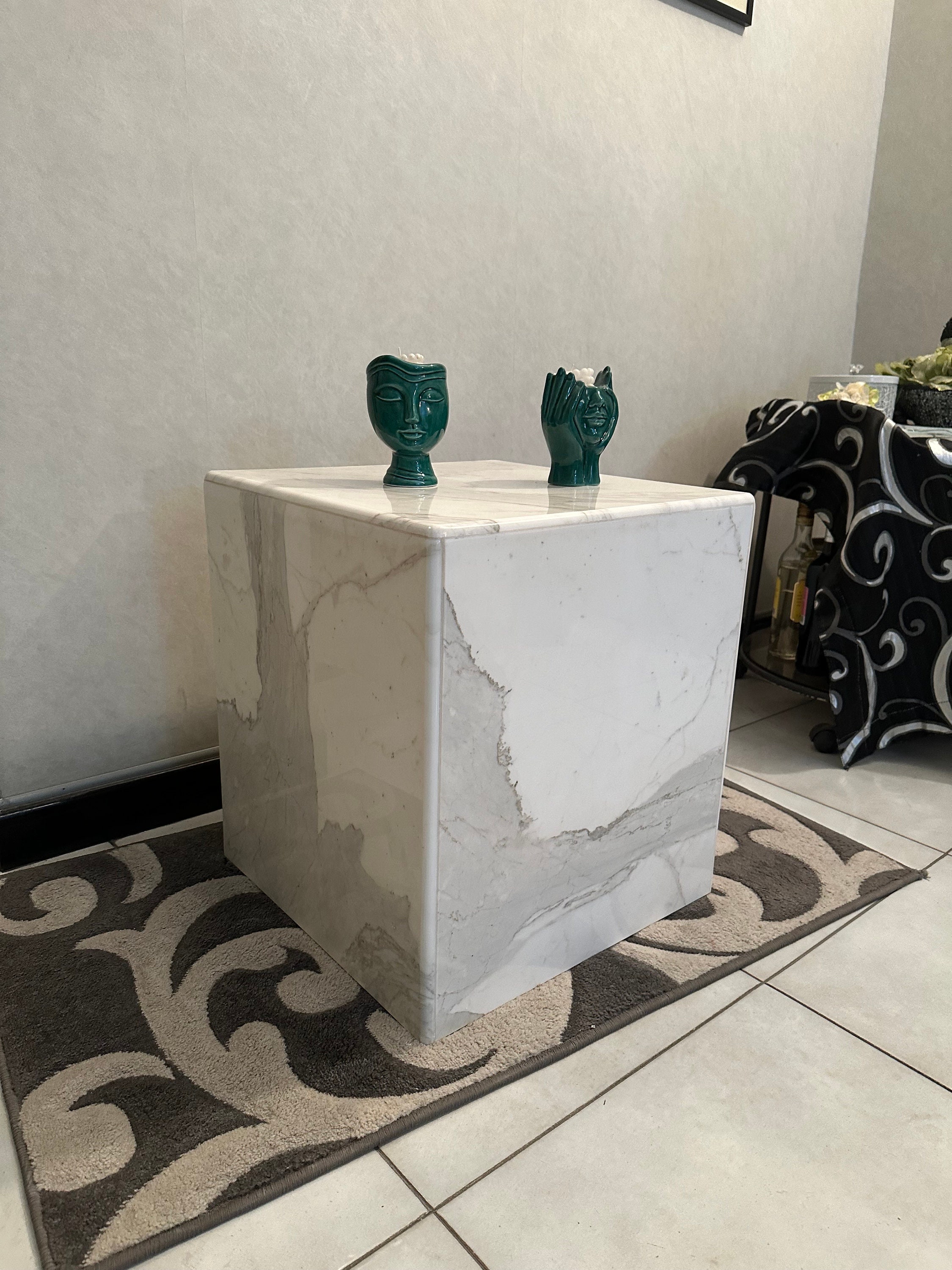 Square Marble Cube in Real Calacatta Marble, Made in Italy - Etsy