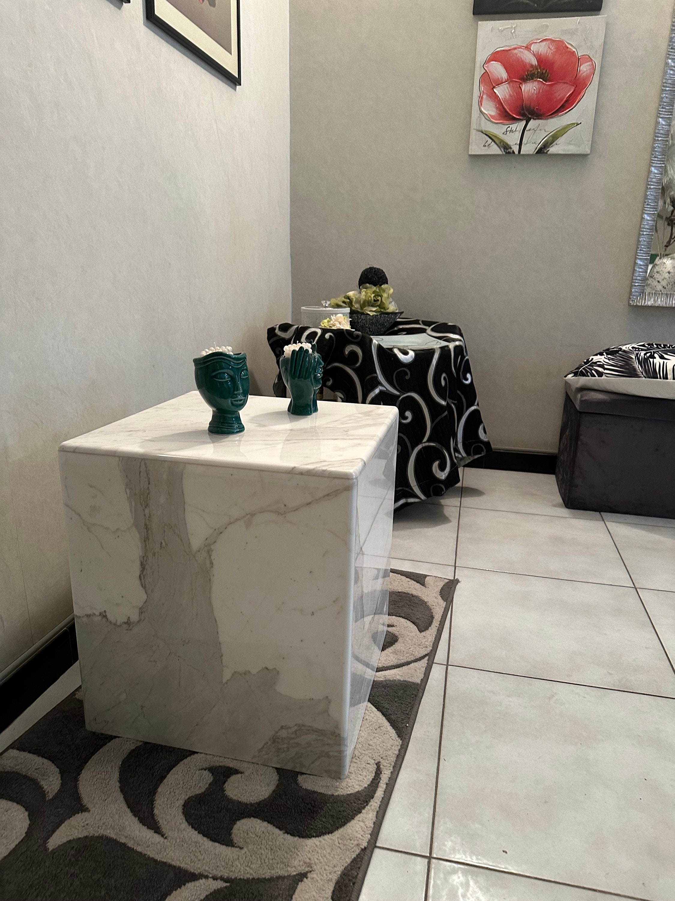 Square Marble Cube in Real Calacatta Marble, Made in Italy - Etsy