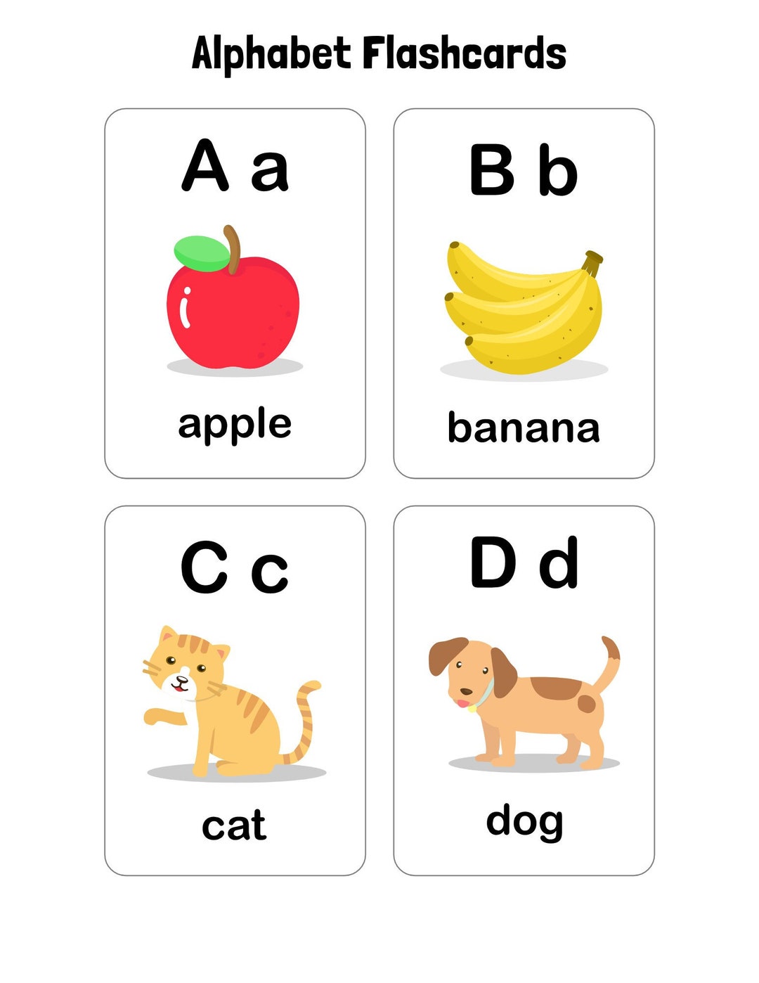 Preschool Alphabets A Z Flashcards - Etsy