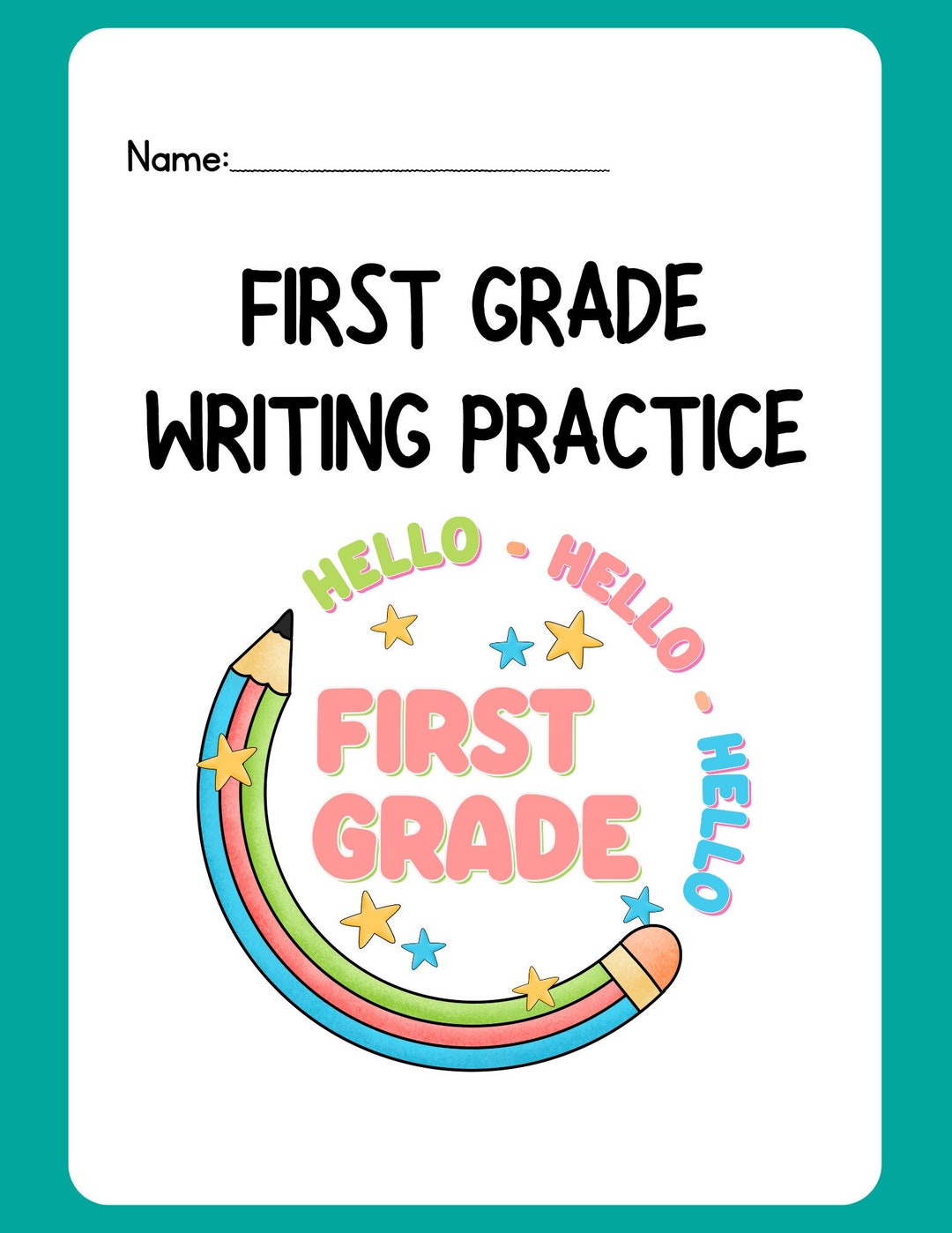 Colorful Grade 1 Writing Practice English Worksheets - Etsy