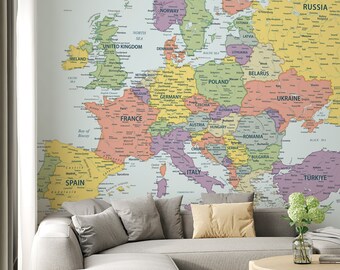 Digital Political Map of Europe 1970s, Printable European Map, Europe ...