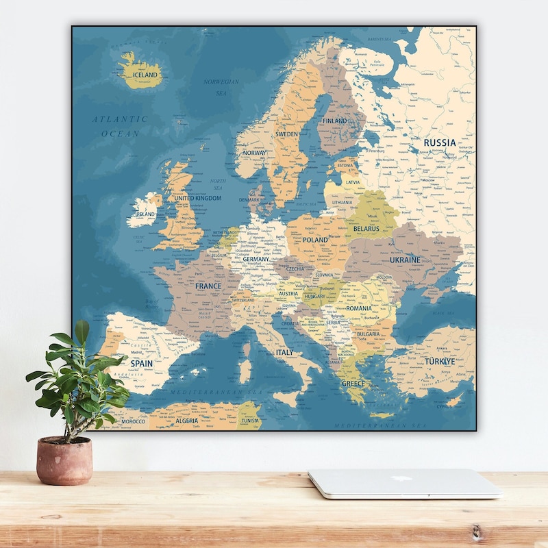 Country Map of Europe - Etsy