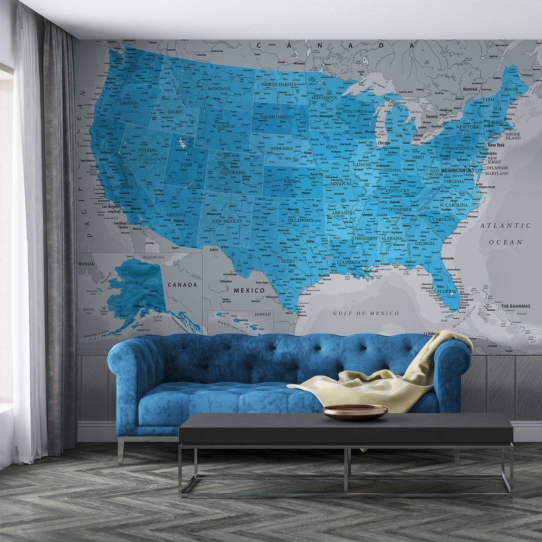 USA Map. Detailed United States Map. Styled High Resolution USA Map ...