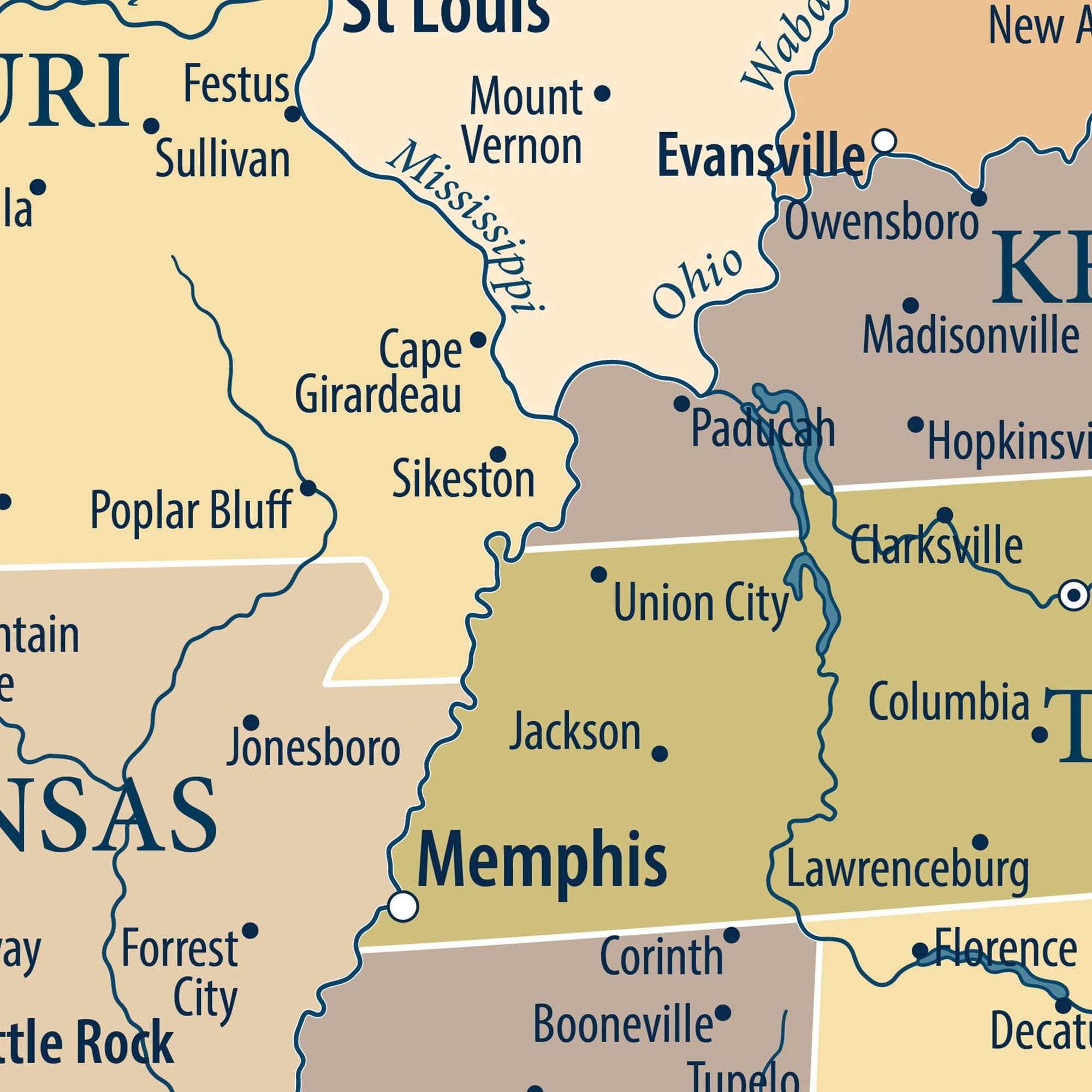 USA Map. Detailed United States Map. Styled High Resolution USA Map ...