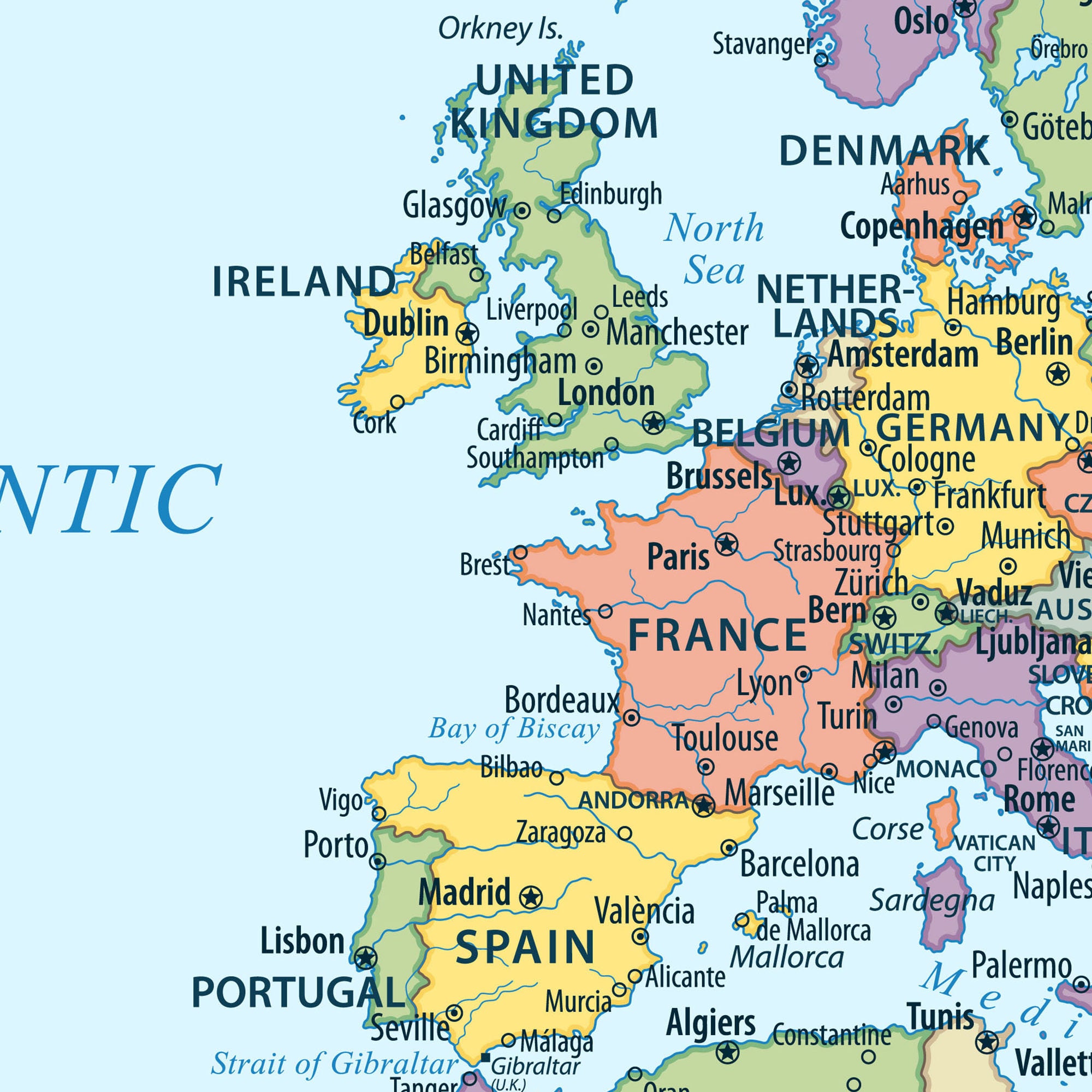 Detailed Political World Map Printable - Map Poster, Print Instant Digital Download - Etsy