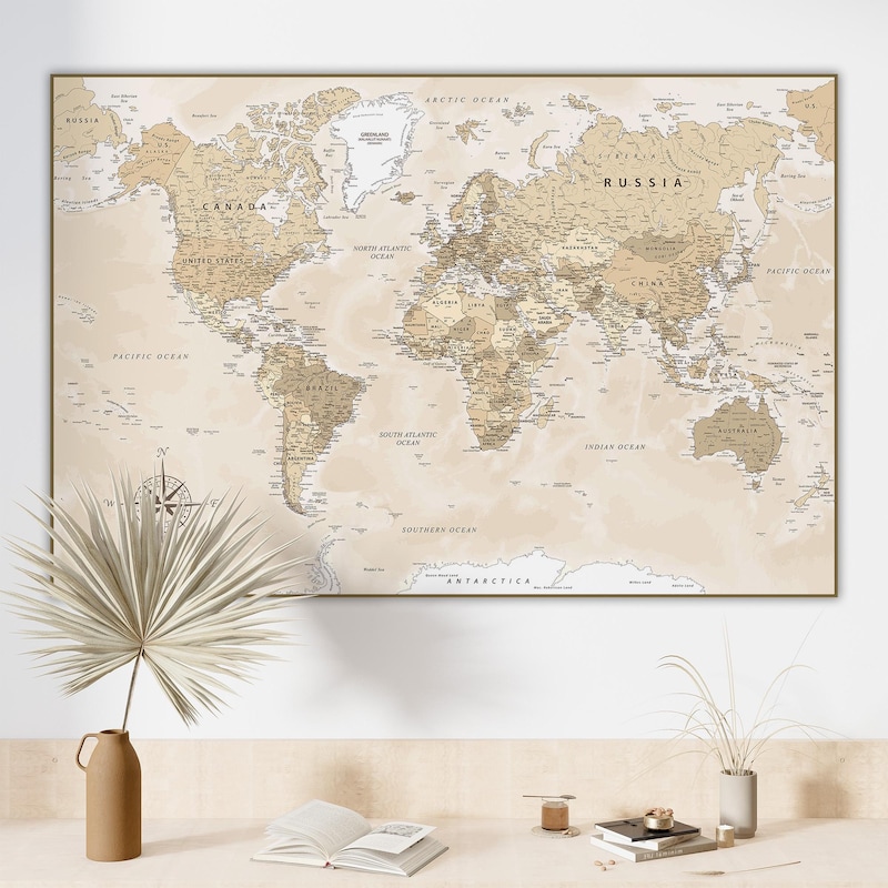 Poster Map Neutral - Etsy