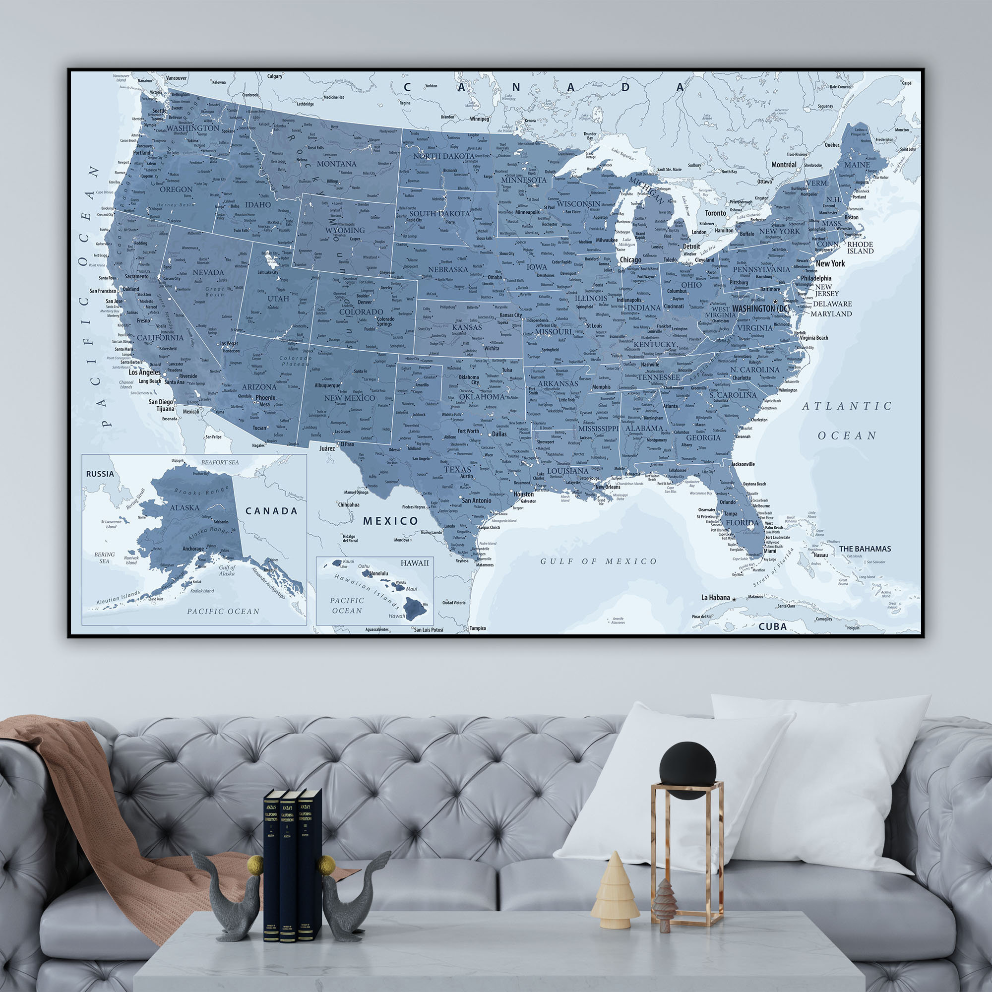 USA Map. Detailed United States Map. Styled High Resolution USA Map ...