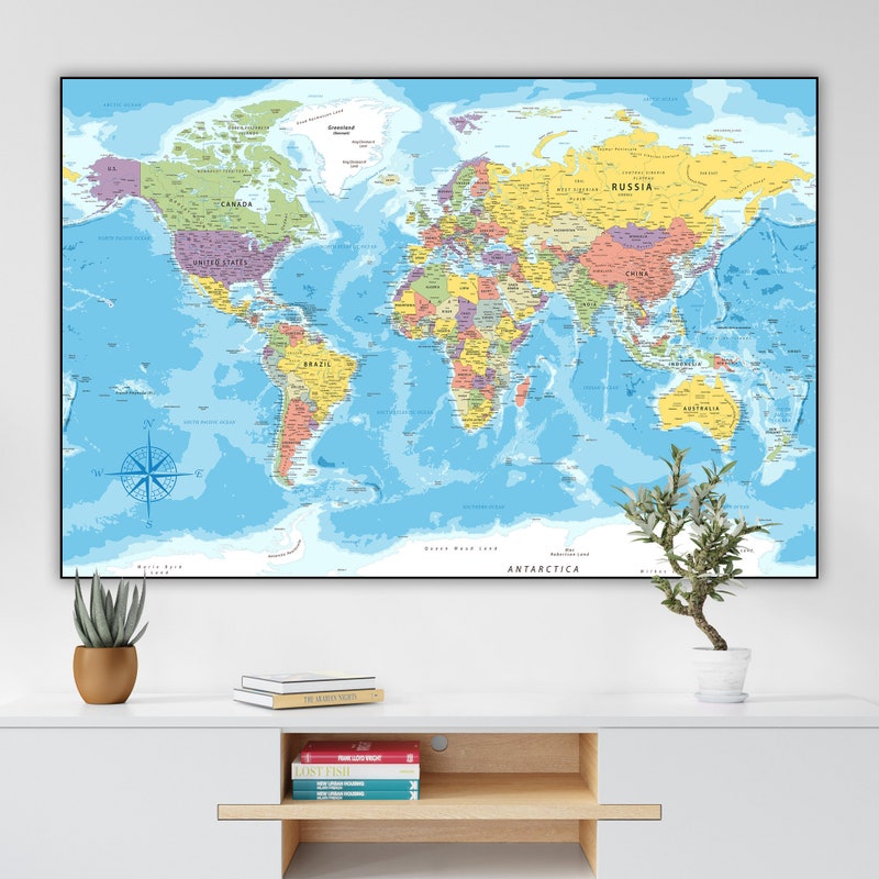 World Map Poster - Etsy