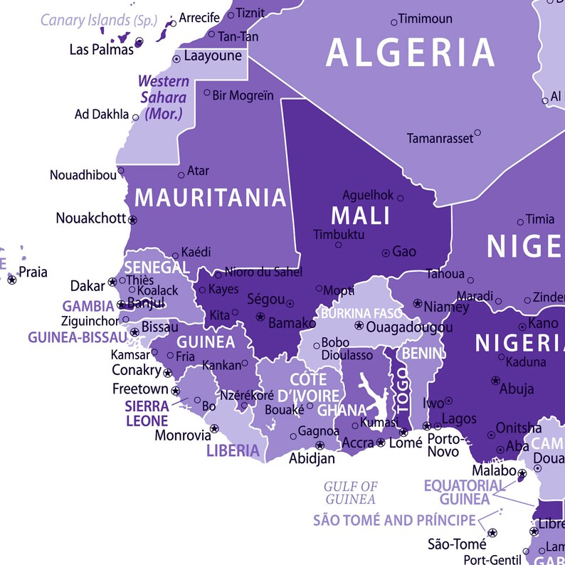 Mapa mundial morado para póster y papel tapiz imprimible - Mapa ...