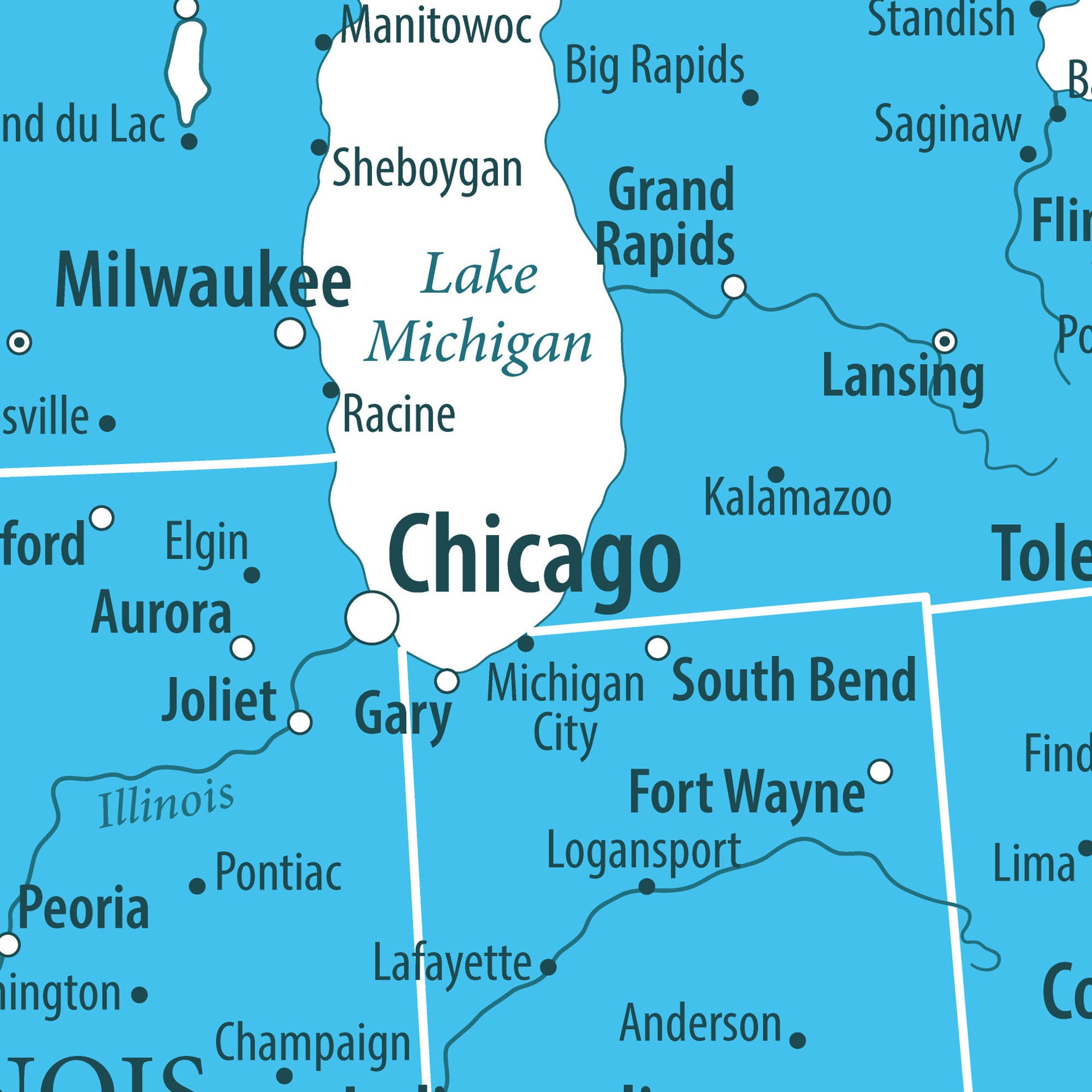 USA Map. Detailed United States Map. Styled High Resolution USA Map ...