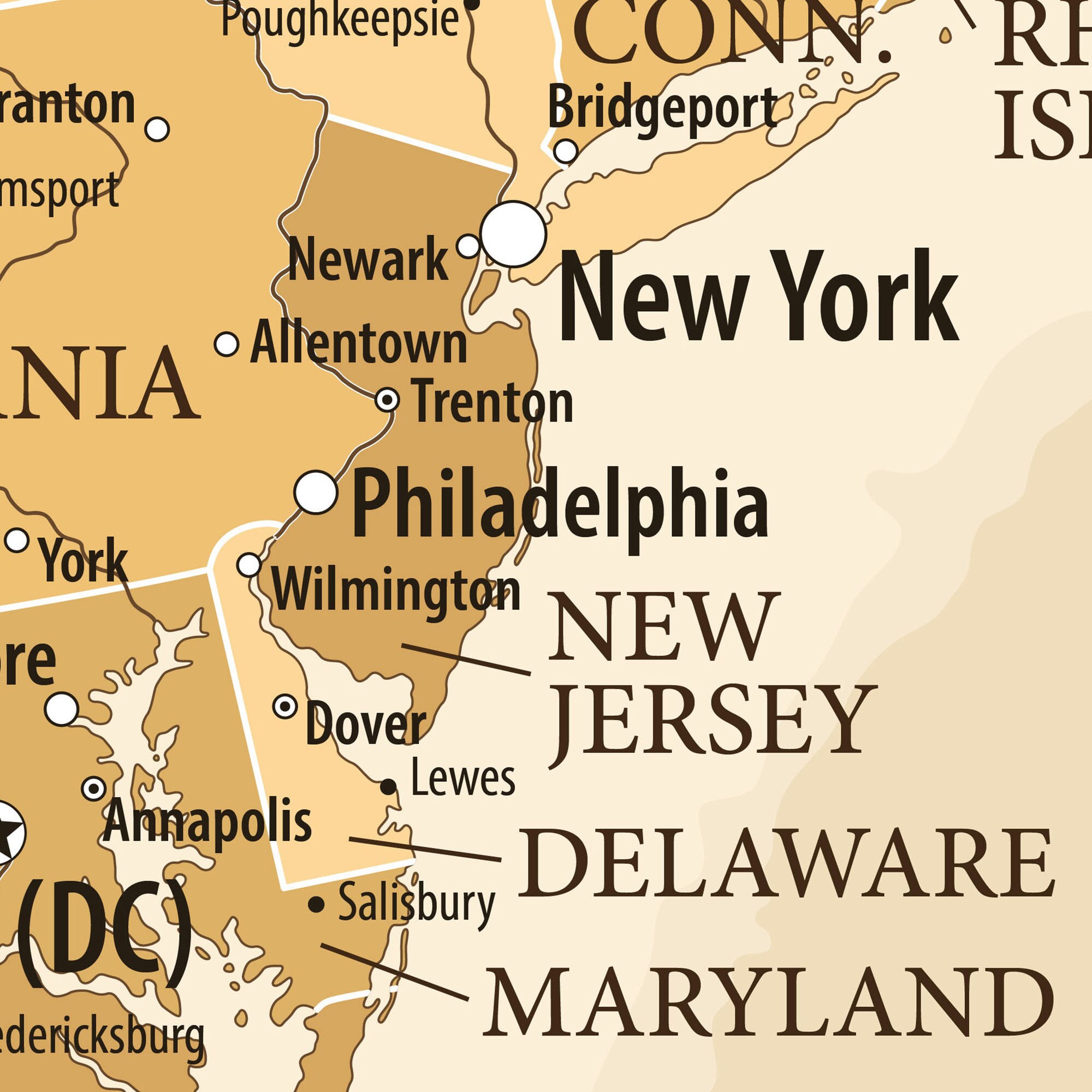 United States Map Digital Download Poster Detailed Map of America ...