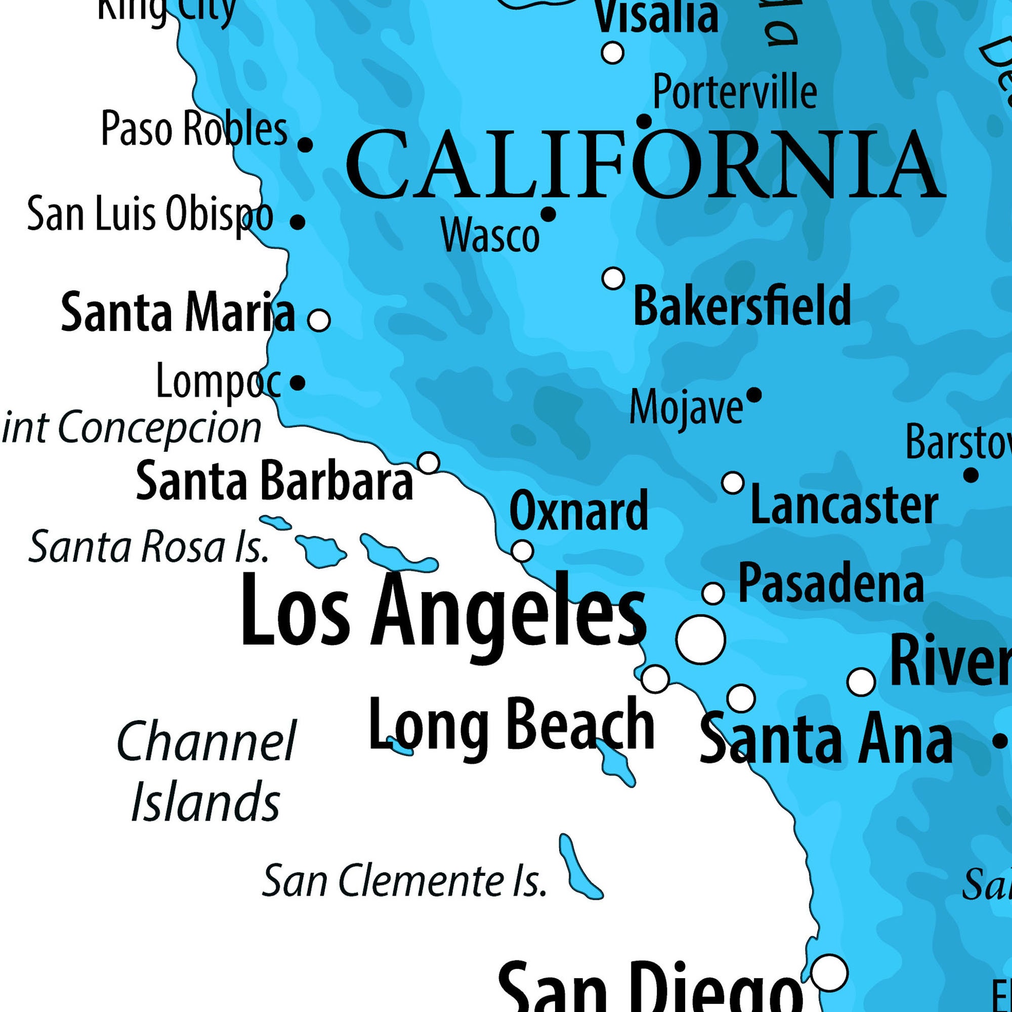 Blue USA Map - Detailed United States Map Digital Poster | Educational ...