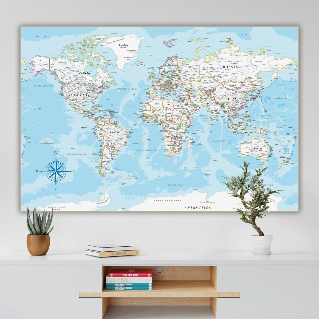 Digital Classic Map of the World - Most Detailed Educational World Map ...