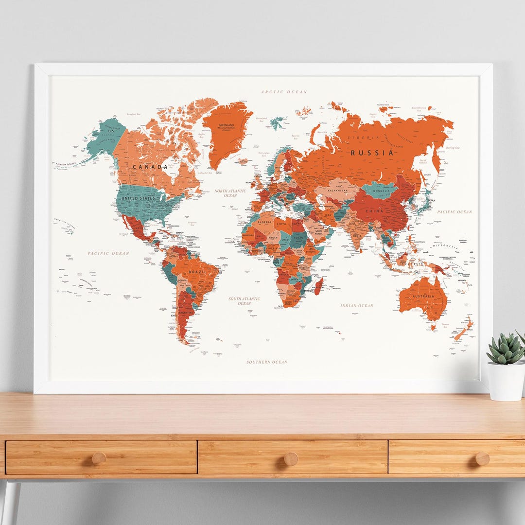 Large World Map - Instant Download World Map | Printable World Travel ...