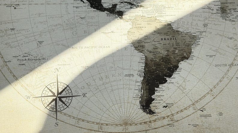 World Map Canvas Wall Art – Large 100x50 Cm, Fine Art Satin Canvas ...