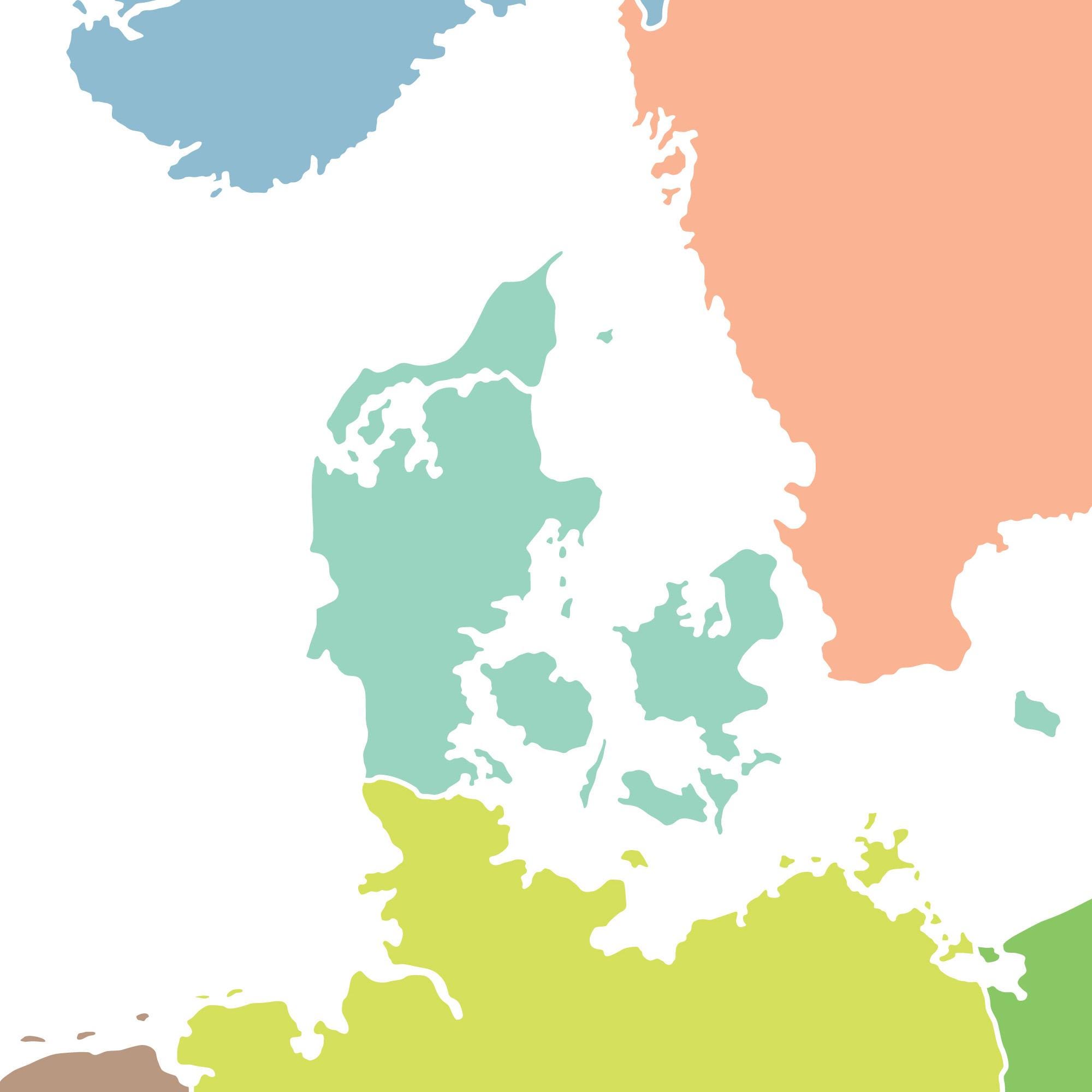 Europe Map Print No Text – Classic Colors, Hand Illustrated (digital ...