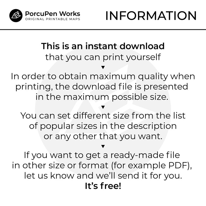 United States Map Digital Download Poster Detailed Map of America ...