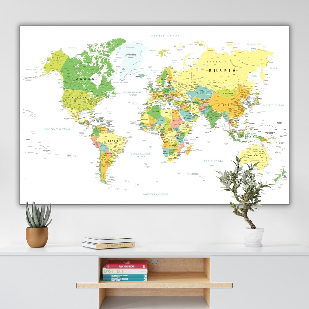 Detailed Political Map of the World - Printable Large World Map Poster ...